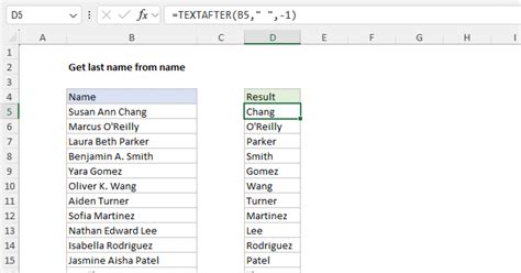 Get Last Name From Name Excel Formula Exceljet