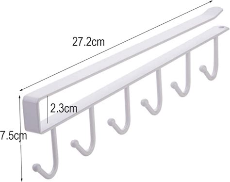 Under Cabinet Mug Hanger Hanging Cup Holder Kitchen Hook Rack Punch