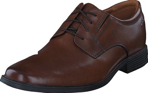 Kjøp Clarks Tilden Plain Dark Tan Lea Brune Sko Online | BRANDOS.no