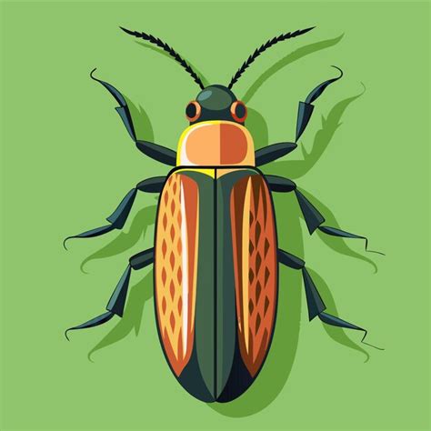 A Bug With A Yellow Face Is Shown On A Green Background Premium Ai