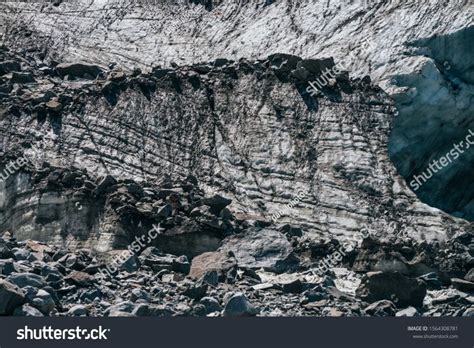 Close Up Of Glacial Wall With Crevasses Stunning Nature Background
