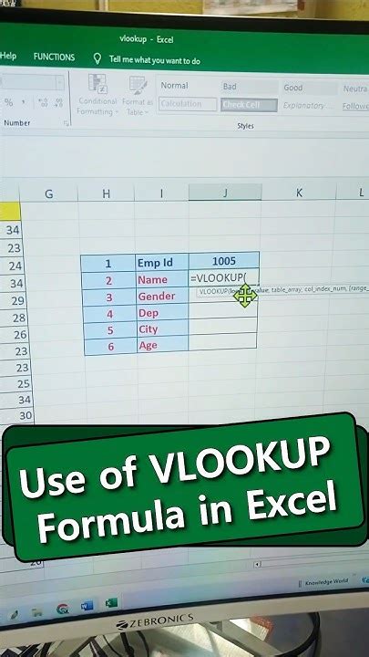 🔥 Vlookup Formula In Excel Shorts Ytshorts Excel Computertricks