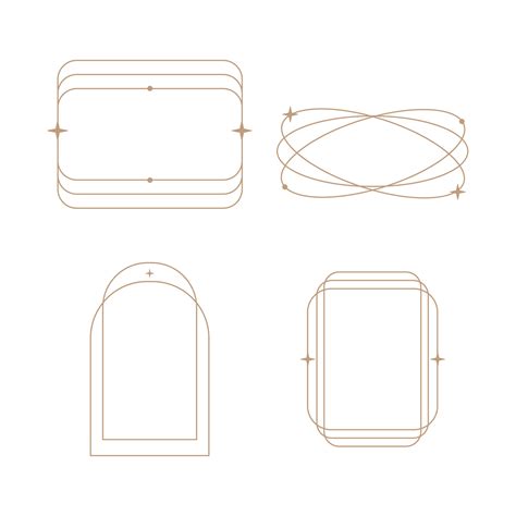 Minimalist Linear Frame Line Elements Trendy Linear Frames With Stars