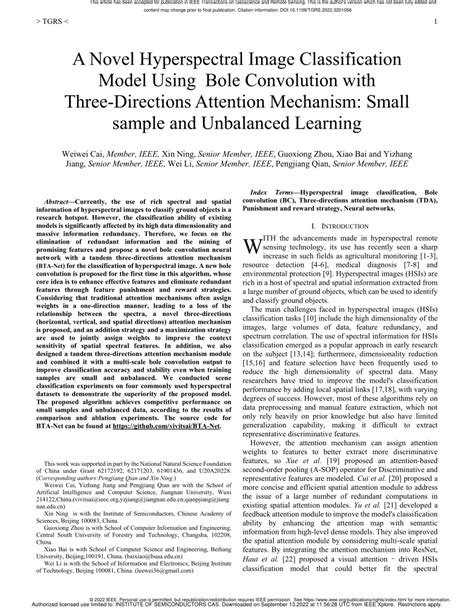 Pdf A Novel Hyperspectral Image Classification Model Using Bole