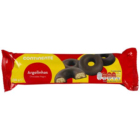 Bolachas Cobertura Chocolate Negro Argolinhas Continente Emb 128 Gr