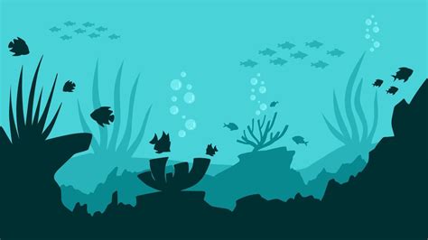 Landscape Illustration Of Seabed With Coral Reefs And Fishes 45721338