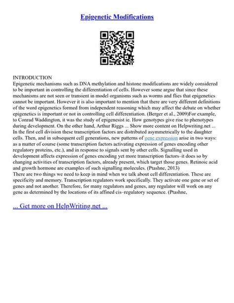 Epigenetic Modifications Pdf