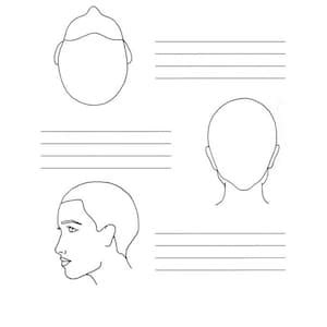 Salon Head Sheet Pack For Color Or Haircutting With Notes Hair Salon