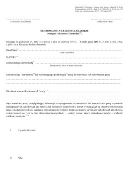 SKIEROWANIE NA BADANIA LEKARSKIE