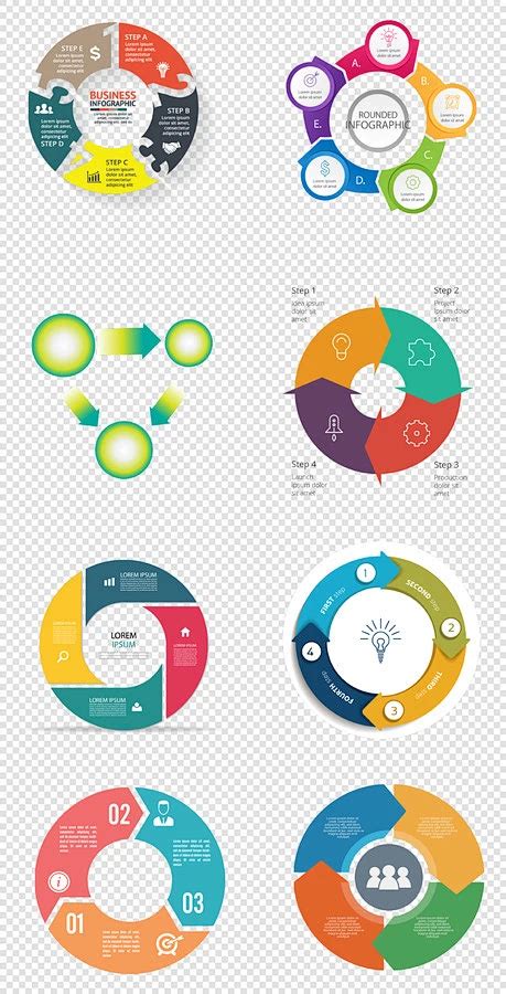 进程图 流程图 图标元素 图表 圆环 标签 进度 Png免扣设计素材 源文件 花瓣网