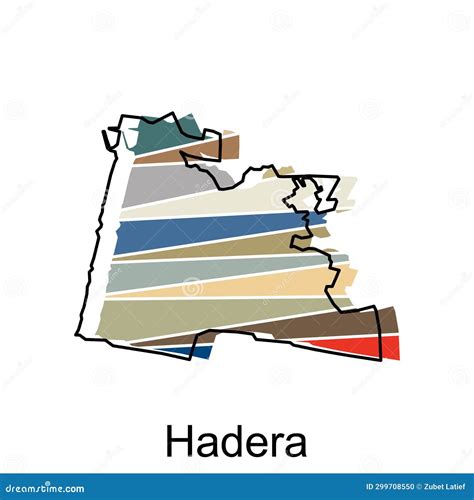 Hadera Map Icon Vector Illustration Map Is Highlighted On The Israel