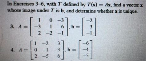 Solved In Exercises With T Defined By T X Ax Find Chegg