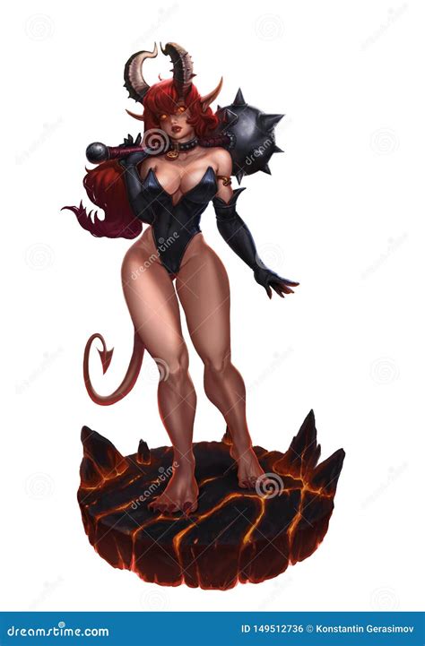 Succubus In Saber Carnival Box And Gloves Realistic Il Stock