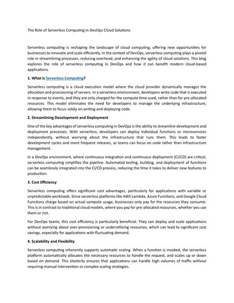 Ppt The Role Of Serverless Computing In Devops Cloud Solutions Powerpoint Presentation Id