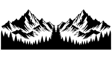 Mountain Tree Line Vector Art Icons And Graphics For Free Download