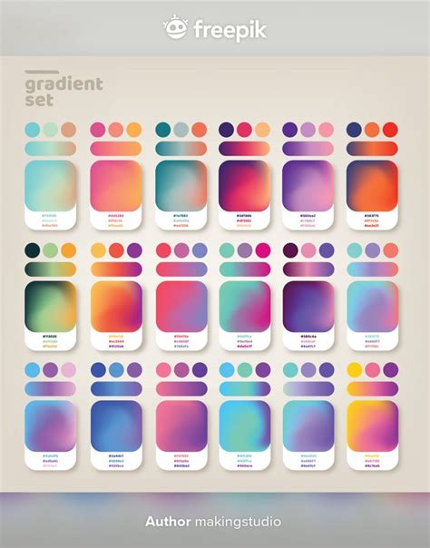 Premium Vector Gradient Ideas Set Gradient Color Design Color Design Inspiration Color