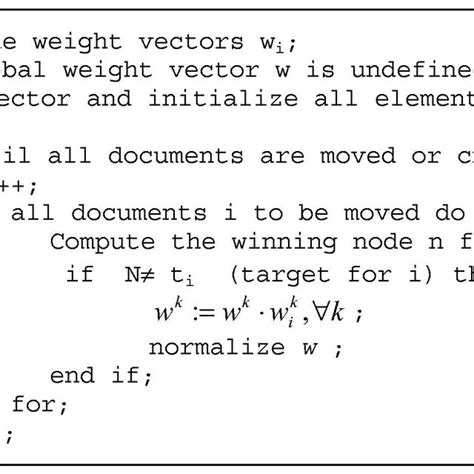 Pseudocode Description Of The Computation Of A Global Weight