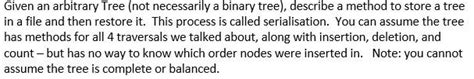 Solved Given An Arbitrary Tree Not Necessarily A Binary
