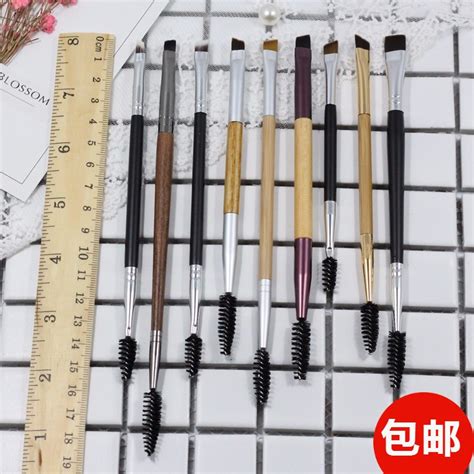 多功能双头眉刷眉粉刷螺旋睫毛刷眼线刷斜角迷你刷眉毛工具化妆刷 虎窝淘