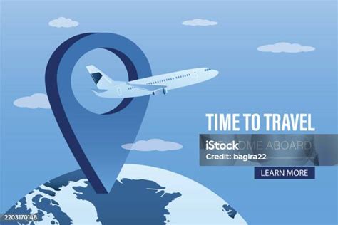 지도 핀 항공기 및 지구를 사용한 Time To Travel 개념 비행기로 세계 일주 비행기 여행 다양한 나라의 비행기 여행 여행 세계지도의 핀 위치 개념에 대한 스톡 벡터