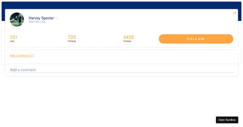 React User Profile Examples Codesandbox