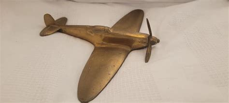 Ww2 Solid Brass Model Raf Spitfire Fighter Trench Art £2152 Picclick Uk