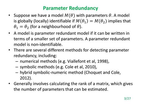 Ppt Parameter Redundancy And Identifiability In Ecological Models Powerpoint Presentation Id