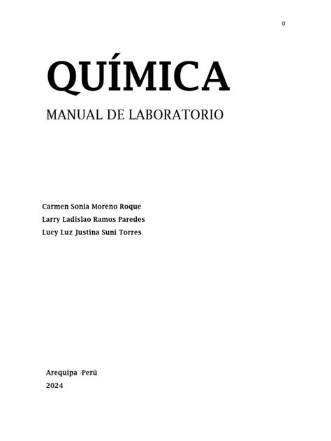 Manual De Laboratorio Quimica Qpcp V2 Pdf Laboratorios Bienestar