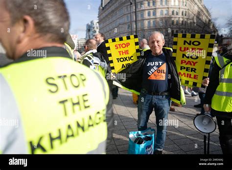People During An Anti Ulez Protest In Trafalgar Square London Picture