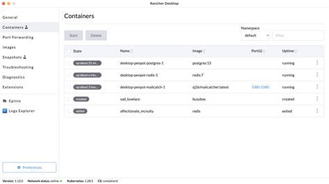 Containers Rancher Desktop Docs