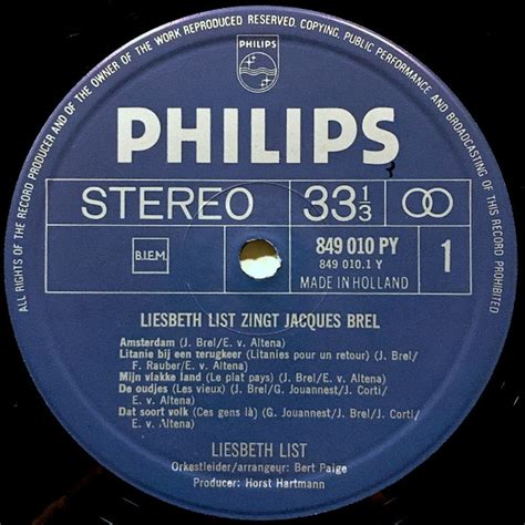 Liesbeth List Zingt Jacques Brel Lp Album Gat Akerrecords Nl