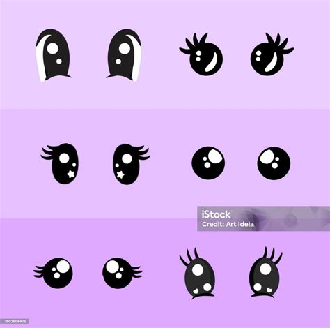 Female Cute Eyes Set Drawing Doll Eyes Eyes For Mascot Beautiful Eyes