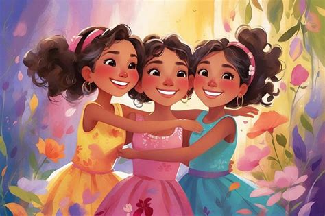 Premium AI Image Animated Bonds A Joyful Masterpiece Depicting Best