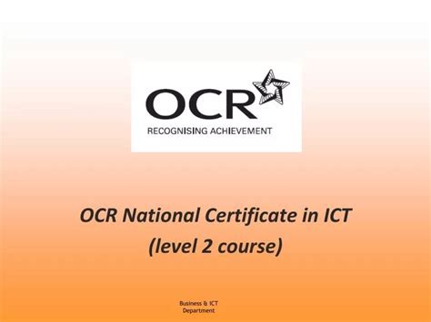 PPT OCR National Certificate In ICT Level 2 Course PowerPoint Presentation ID 6085997