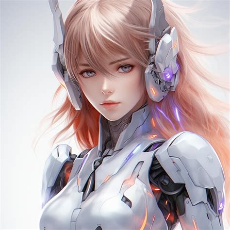 Premium Ai Image 3d Render Of Futuristic Cyber Robot Anime Girl In Futuristic Robot Lab And