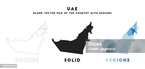 아랍 에미리트 지도입니다 인포 그래픽을위한 Uae 국경 벡터 국가 모양입니다 벡터 그림입니다 국경에 대한 스톡 벡터 아트 및