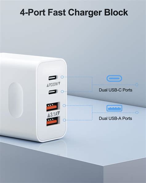 2 Pack Usb C Wall Charger 40w 4 Port Fast Charging Bahrain Ubuy