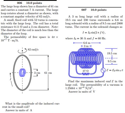 Solved The Large Loop Shown Has A Diameter Of 61 Cm And