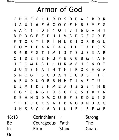 Armor Of God Word Search Wordmint