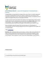 8 2 Assignment Contextualization Practice 3 Docx AP US History Sem 2 Lesson 8 2 Assignment