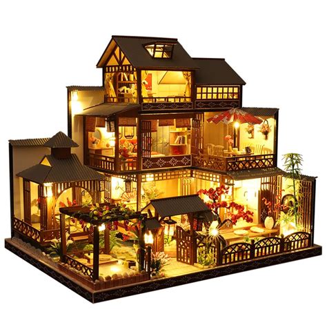 Wooden Hand Assembled Building Model Diy Cottage L Grandado