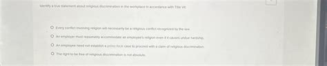 Solved Identify A True Statement About Religious Chegg