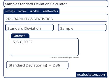 Standard Deviation Calculator Standard Deviation Positive Numbers Good Notes