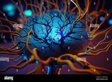 Neuronas Base De La Red Neuronal De Un Cerebro Electrónico Y Utilizado