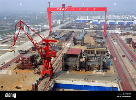 View Of Ships Under Construction At A Shipyard Of Jiangnan Shipyard