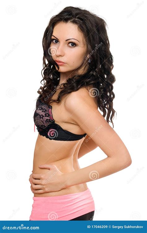 Portrait Of Seductive Young Brunette Isolated Stock Image Image Of