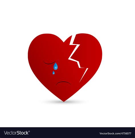 Broken Heart 2 Royalty Free Vector Image Vectorstock