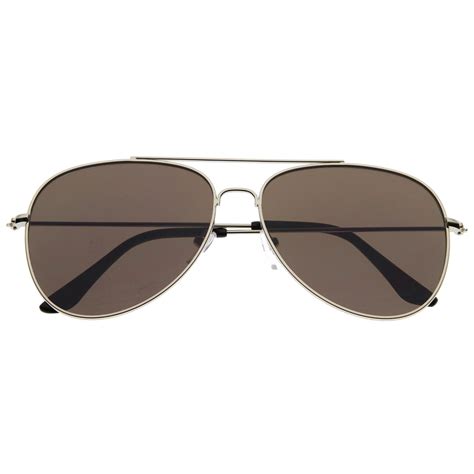 Large Modern Flat Front Metal Aviator Sunglasses Zerouv