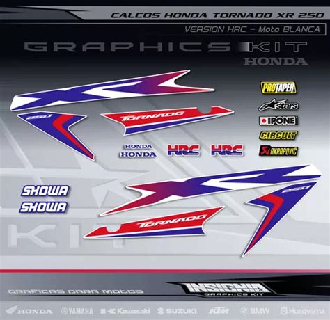 Calcos Honda Tornado Xr Hrc Version Insignia Calcos