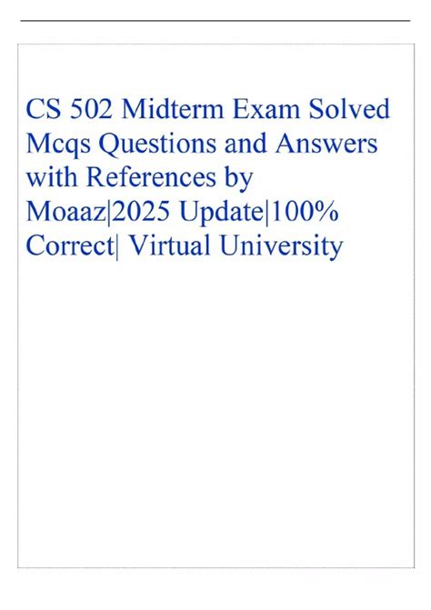 Cs 502 Midterm Exam Solved Mcqs Questions And Answers With References By Moaaz2025 Update100